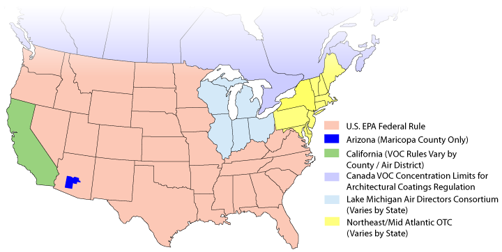 VOC Regulations by State/Region